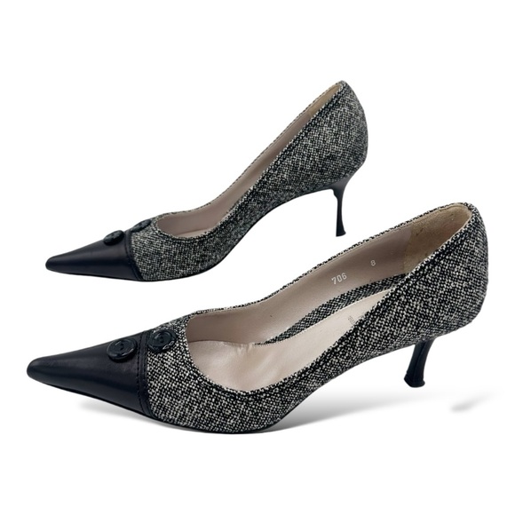 Pancaldi | Shoes | Vintage Pancaldi Black White Tweed Stiletto Pumps ...